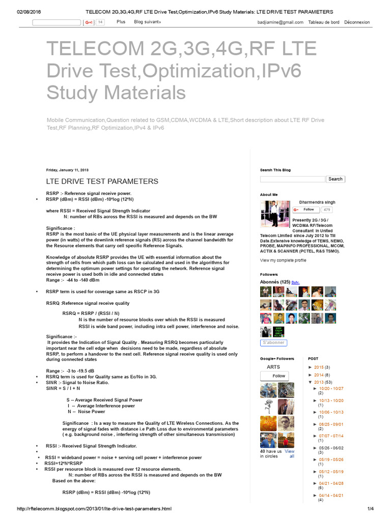 Telecom 2g 3g 4g RF Lte Drive Test Optimization Ipv6 Study Materials ...