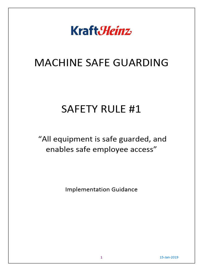 01 - Guidance - Machine Safe Guarding | PDF | Risk | Risk Assessment