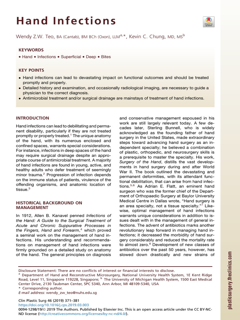 Hand Infections Cps | PDF | Gout | Infection