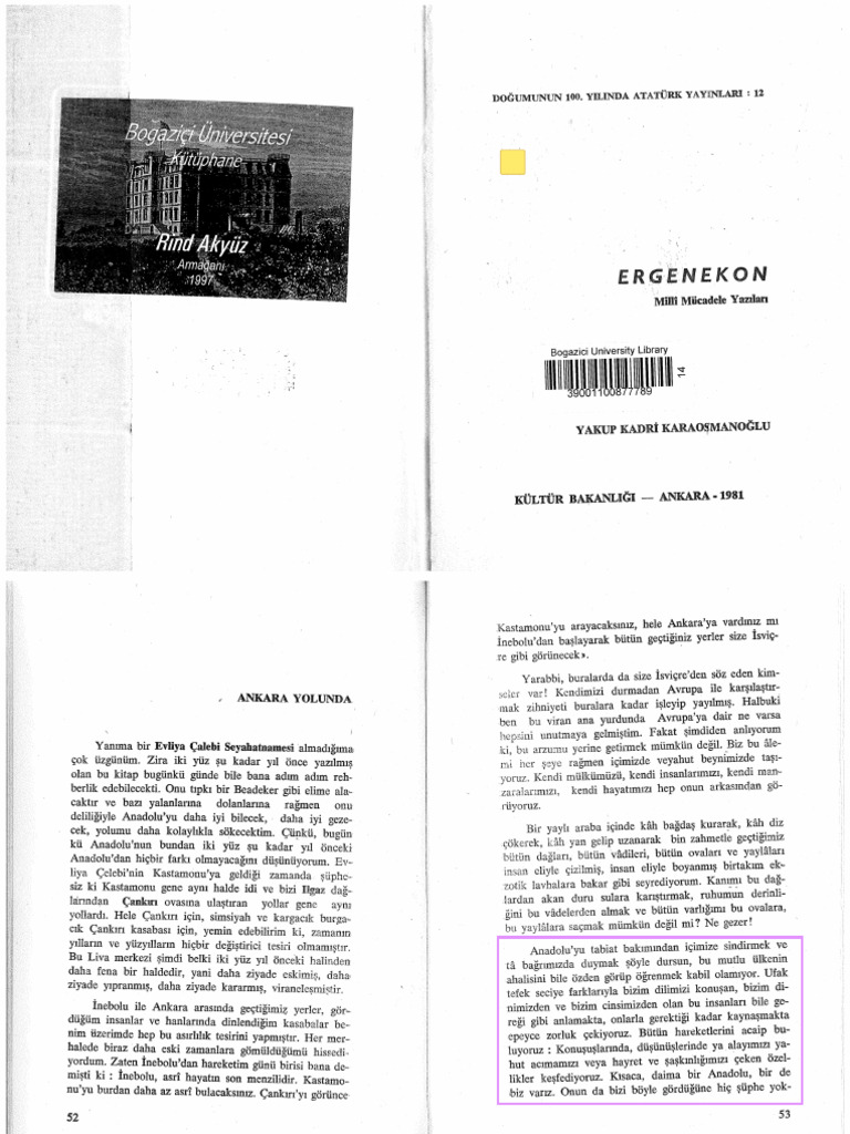 Yakup Kadri Karaosmanoğlu-Ankara Yolunda | PDF