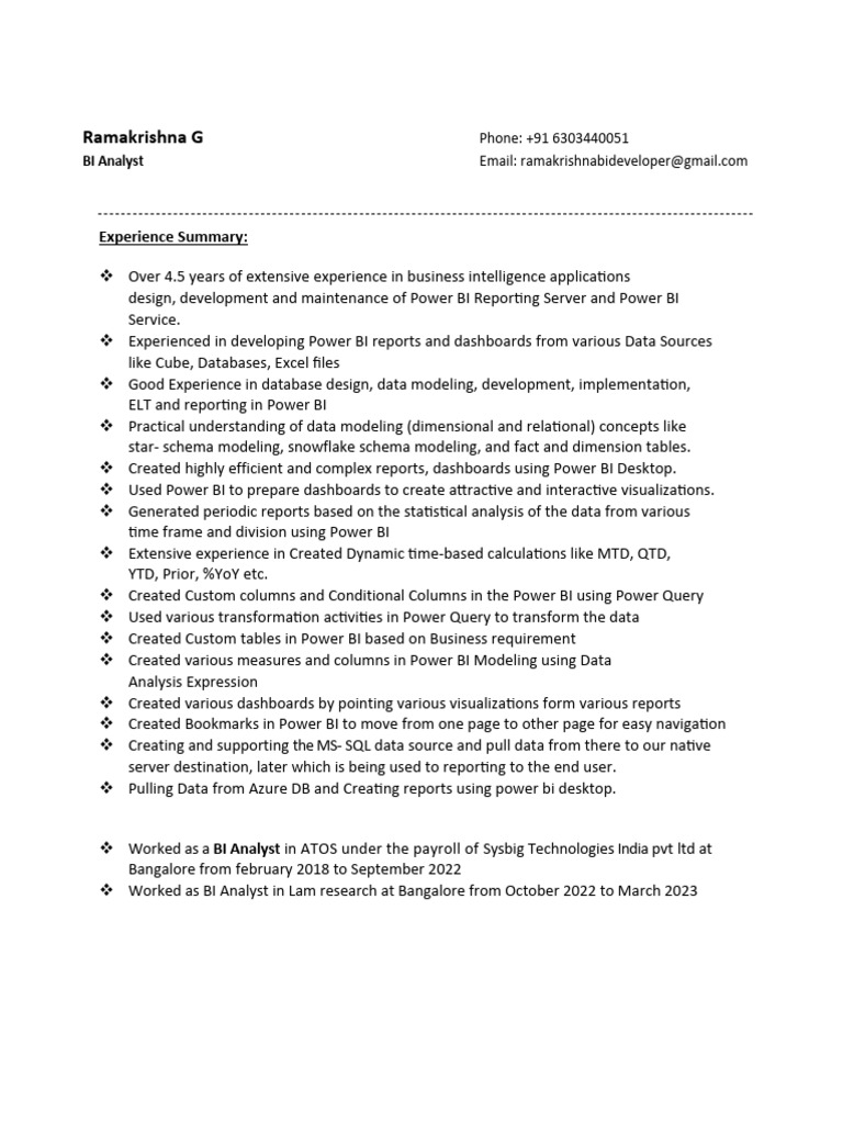 Ramakrishna Resume | PDF | Databases | Microsoft Sql Server