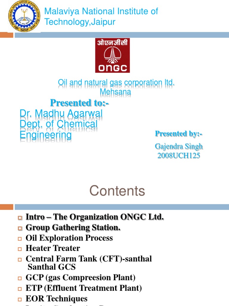 Gajendra Singh (ONGC Trainning Presentation) | PDF | Petroleum | Combustion