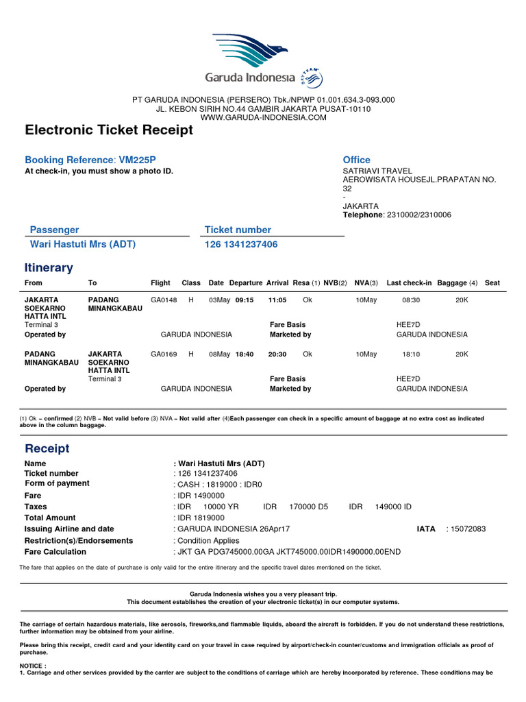 Your Electronic Ticket Receipt | PDF | Dangerous Goods | Aviation
