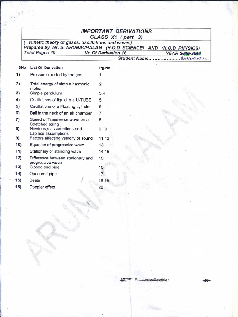 Derivation Class 11 3rd Part | PDF
