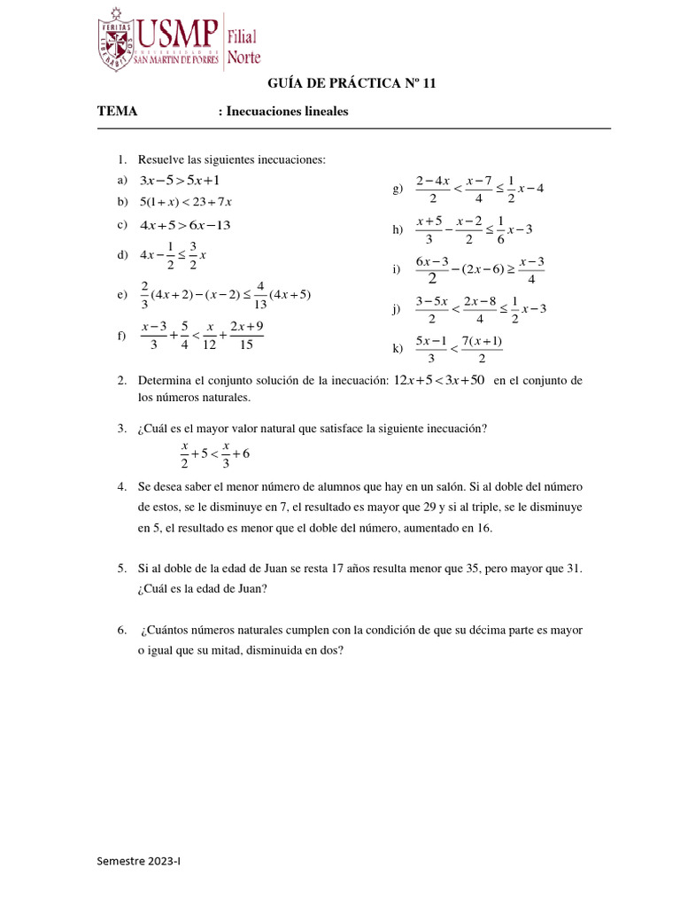 Inecuaciones Lineales y Cuadráticas | PDF | Precios
