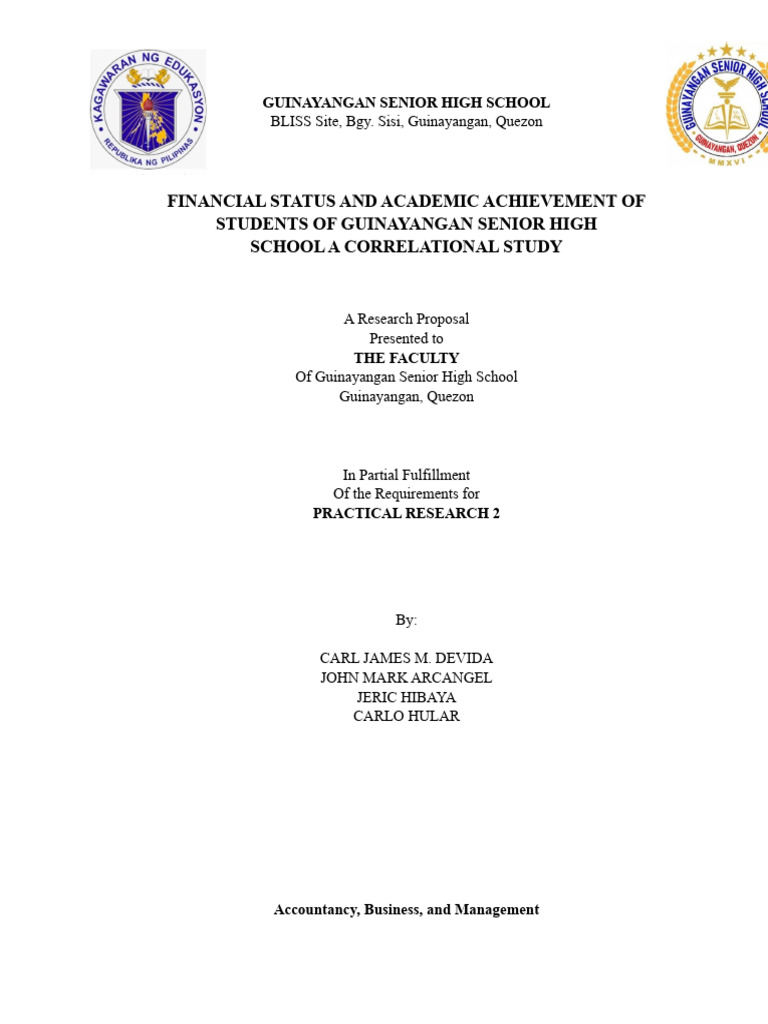 Financial Status and Academic Achievement | PDF | Socioeconomic Status ...