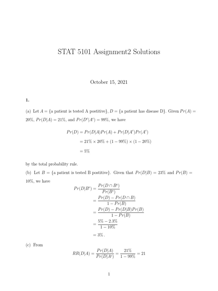 Assignment 2 Solution | PDF | Clinical Medicine | Medicine