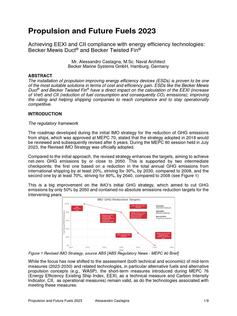 Achieving EEXI and CII Compliance With Energy Efficiency Technologies ...