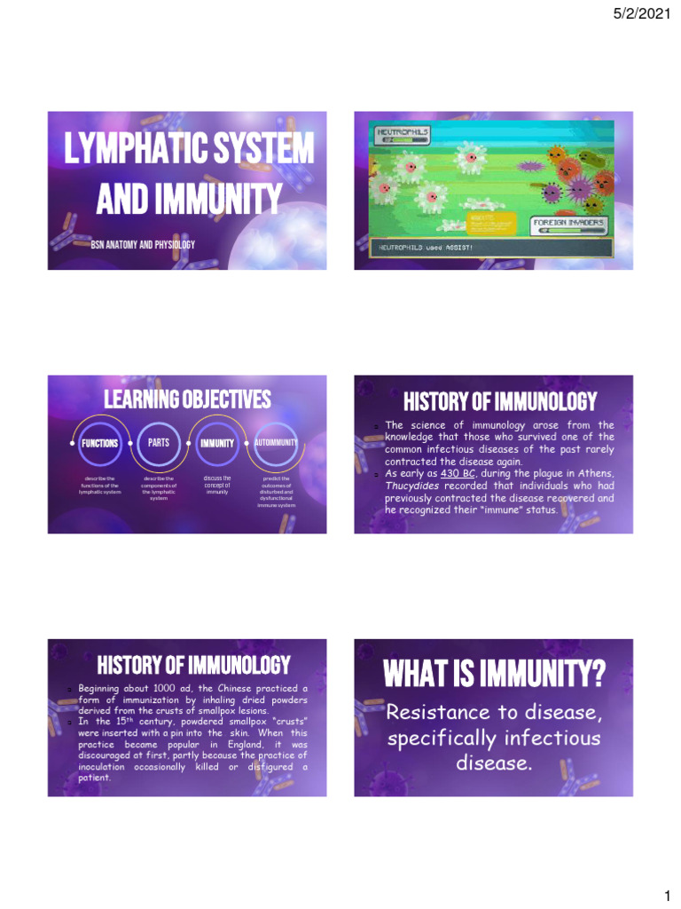 Student Handouts For Lymphatic System and Immunity | PDF | Lymphatic ...