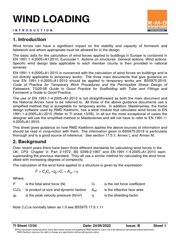 TI 13 04 - Wind Loading Introduction | PDF | Force | Wind Speed