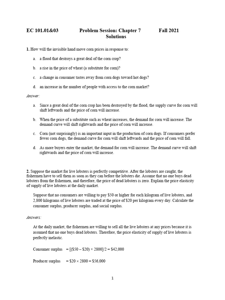 PS - 7 - Sol Microeconomy | PDF | Economic Surplus | Profit (Economics)