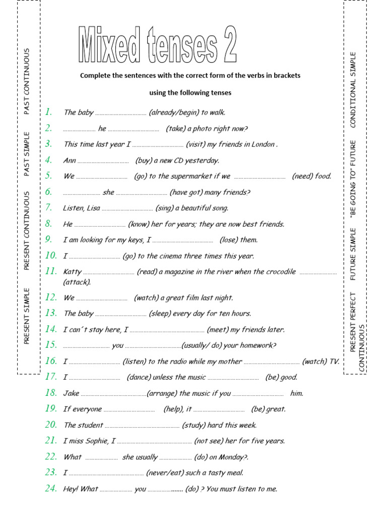 Grammar Mixed Tenses | PDF