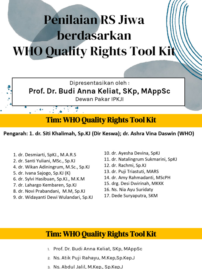 Penilaian RS Jiwa: WHO Quality Rights | PDF | Kesehatan Holistik
