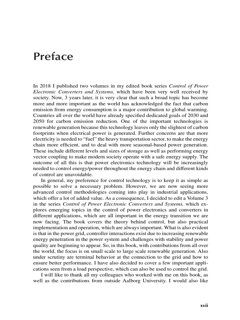 Preface 2021 Control of Power Electronic Converters and Systems | PDF | Renewable Energy ...