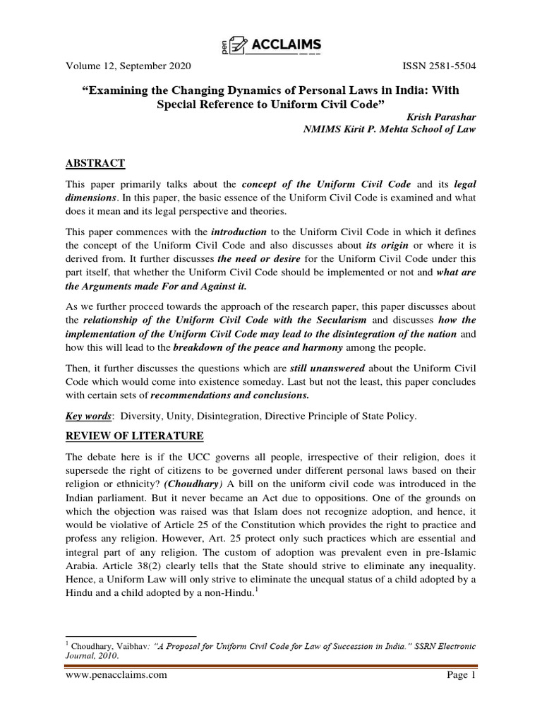 UCC Paper | Download Free PDF | Marriage | Divorce