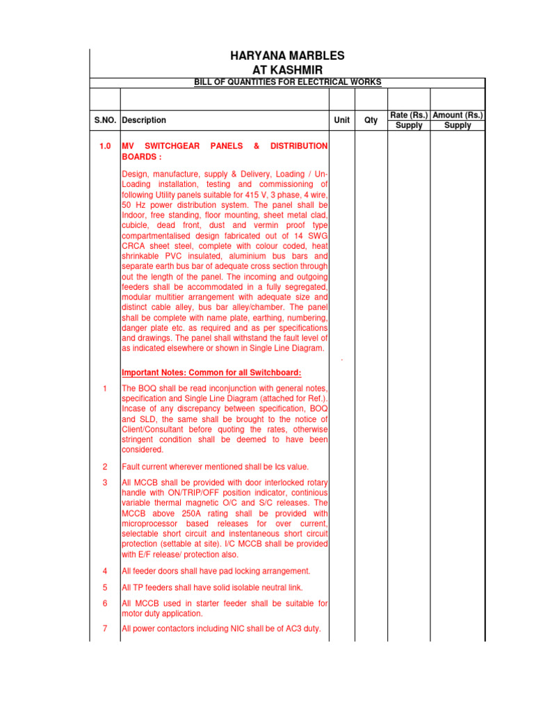 El Panel Boq | Download Free PDF | Electrical Wiring | Relay