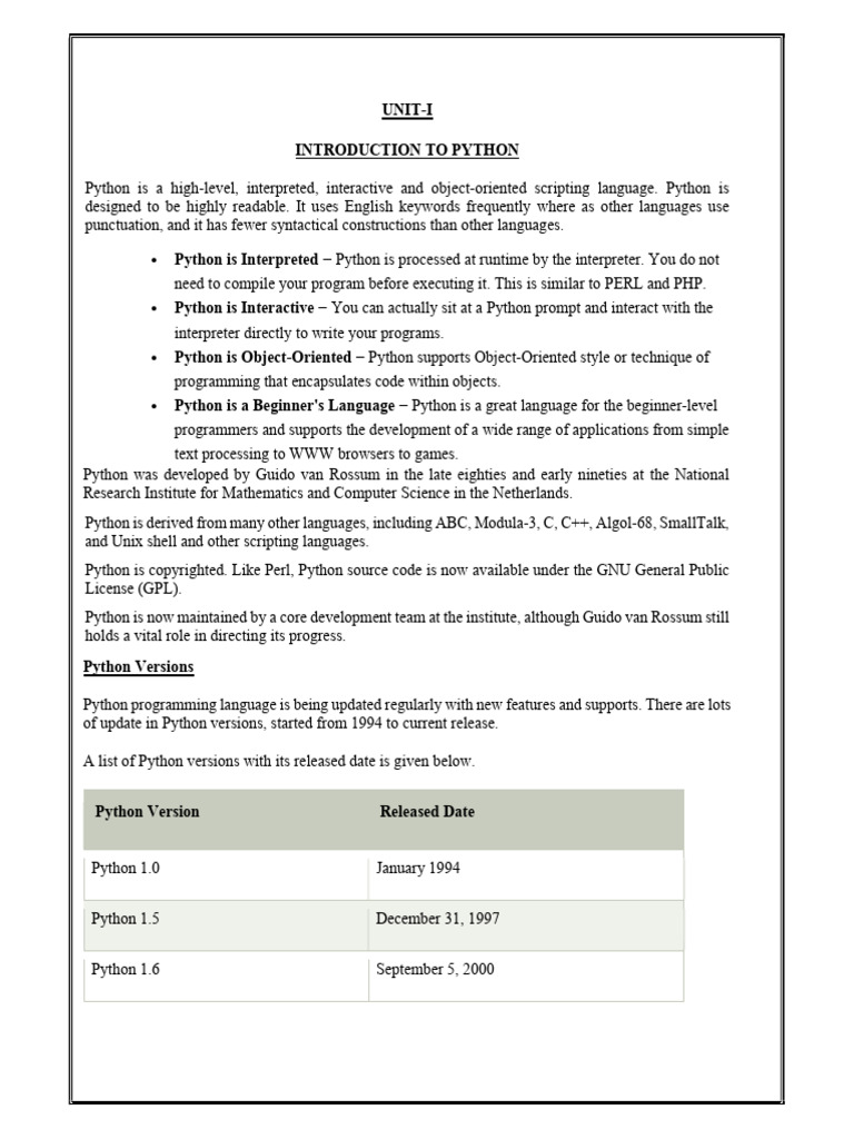 Unit I | Download Free PDF | Python (Programming Language) | Boolean Data Type