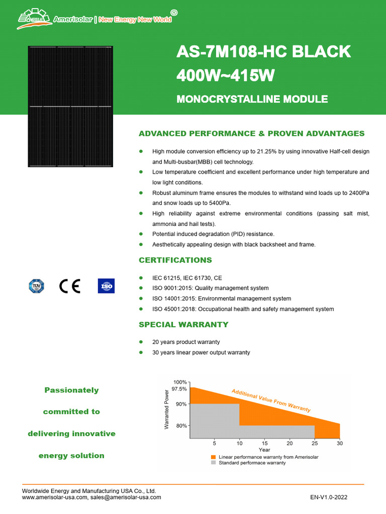 AS-7M108-HC Black Module Specification 1722-1134-30mm | PDF | Electrical Resistance And ...