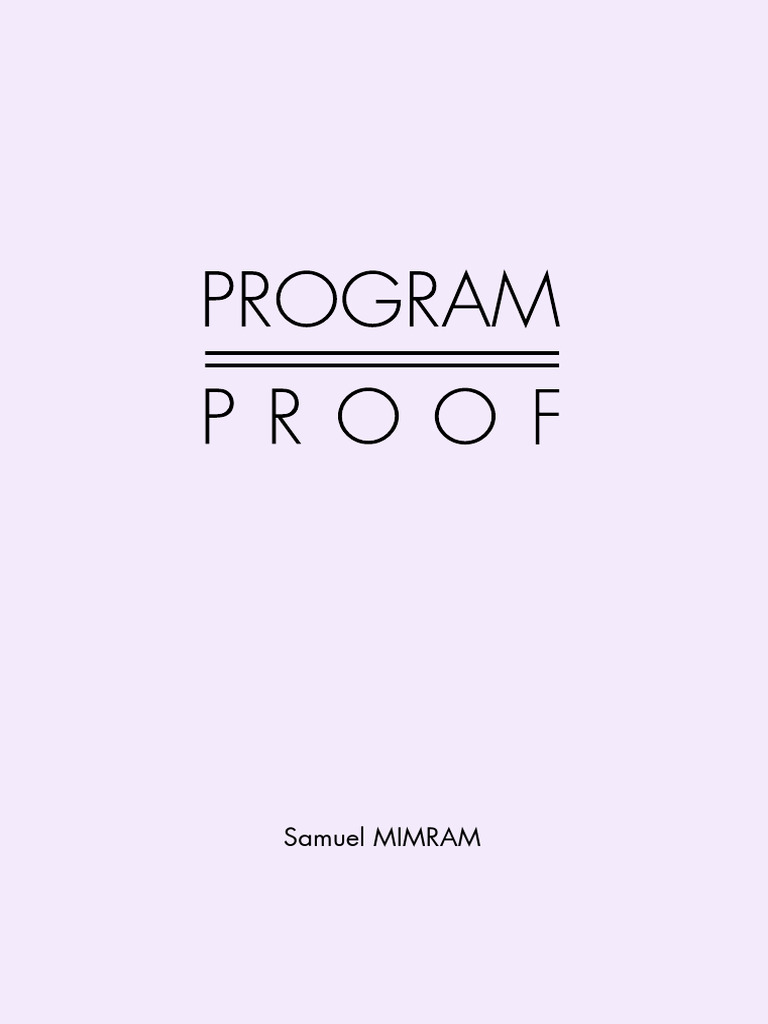 Program Proof | PDF | Mathematical Logic | Logic