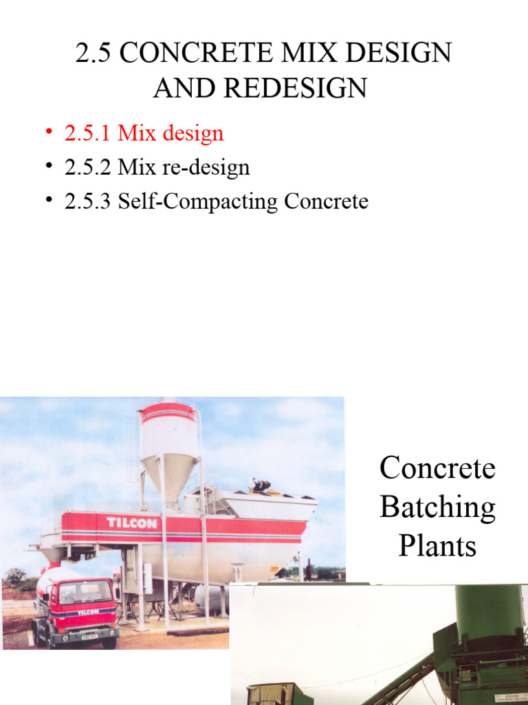 2.5 Mix Design | PDF | Concrete | Cement