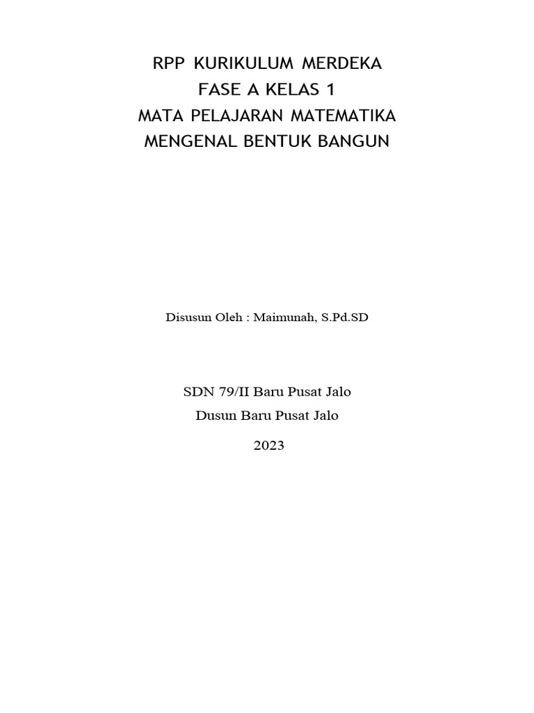 RPP MTK Kls Model Pjbl. | PDF | Karier & Perkembangan