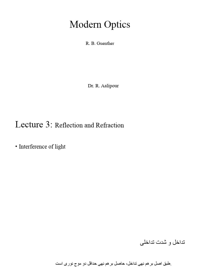 Modern Optics - Lecture3 | PDF