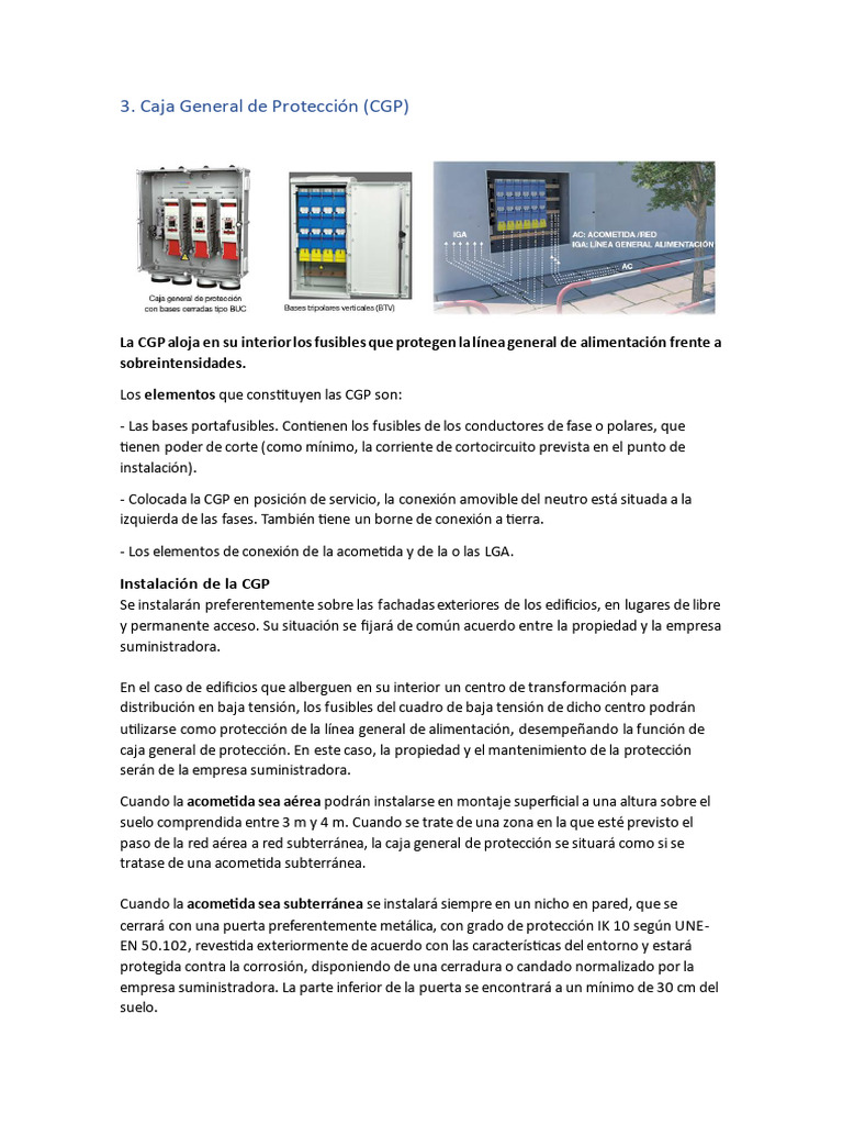 3. (CGP) Caja General de protección | PDF | Corriente eléctrica ...