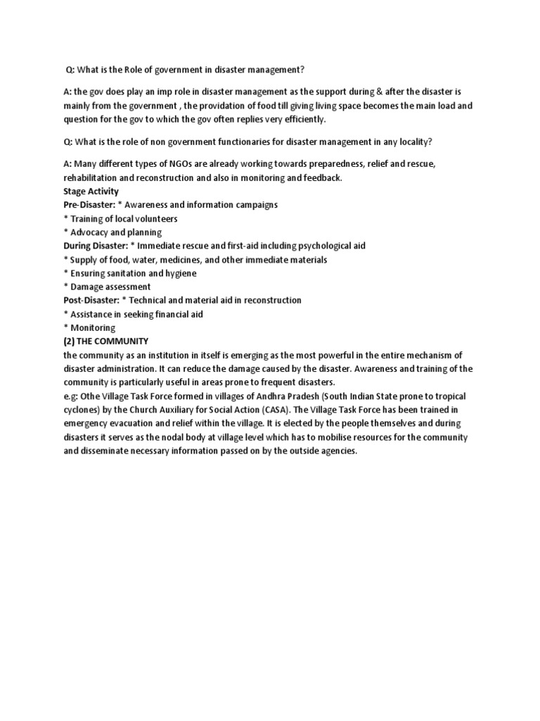 Principles of Effective Disaster Management: Coordination Between ...