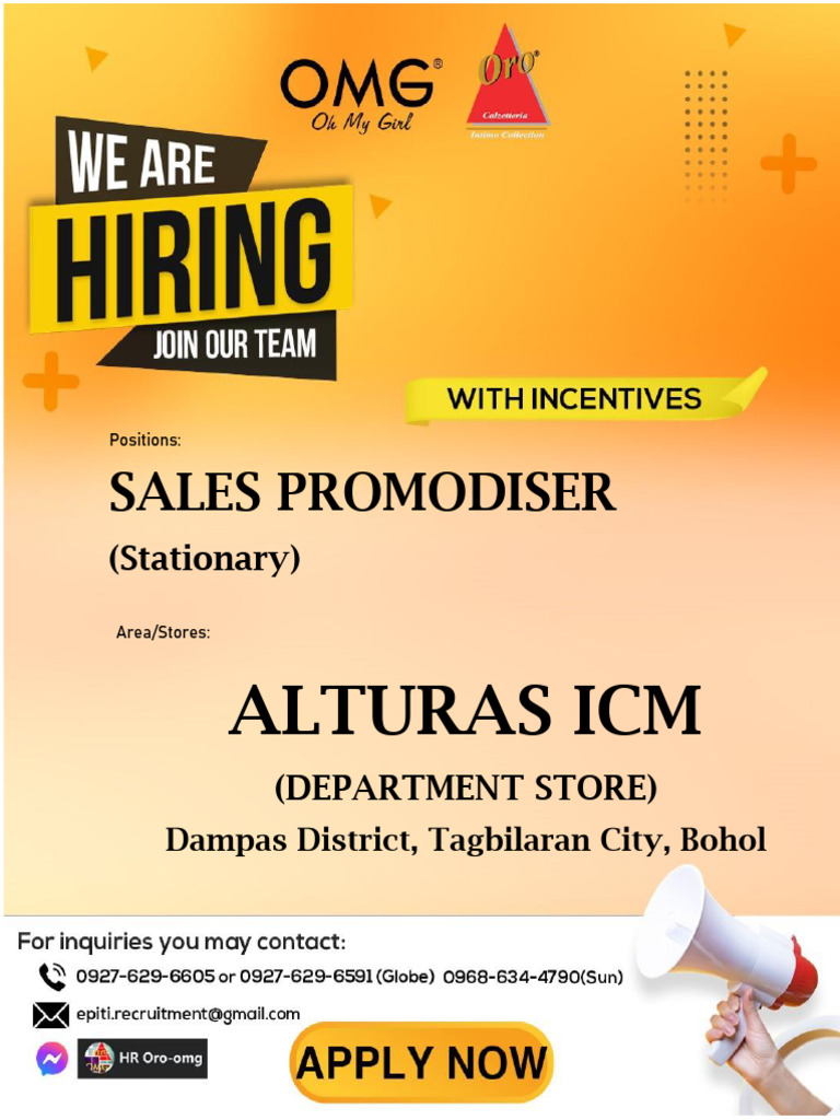 Sales Promodiser Position in Tagbilaran | PDF