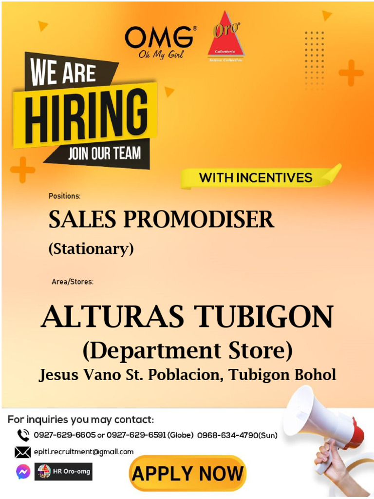 Sales Promodiser at Alturas Tubigon | PDF