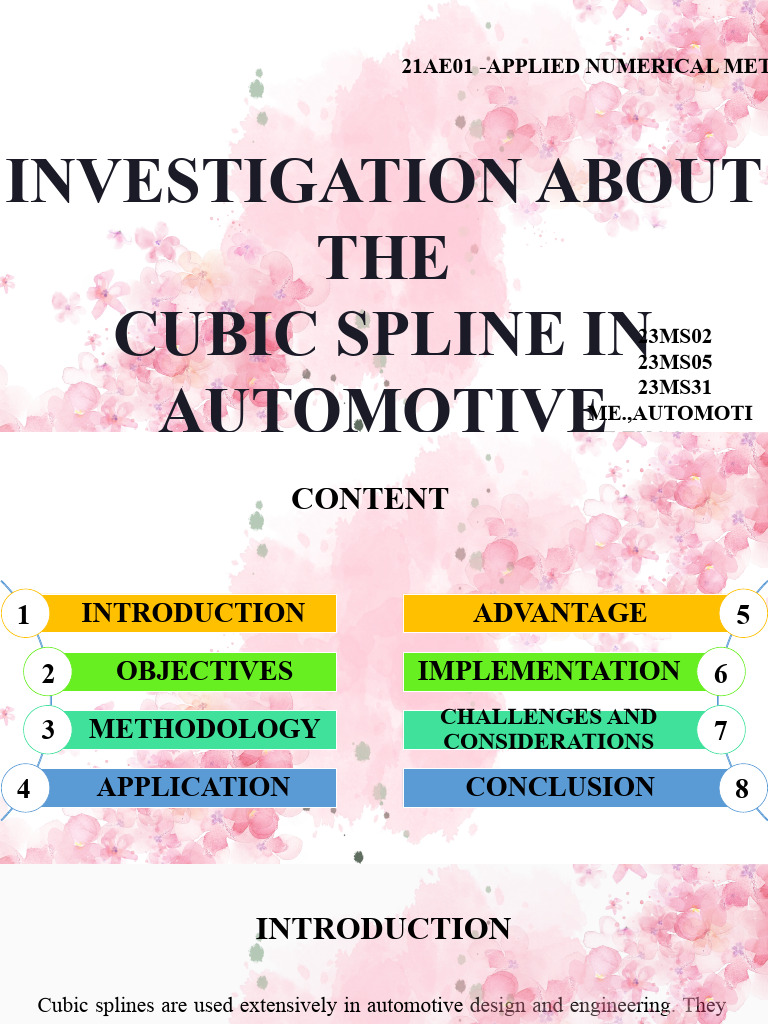 Cubic Splines in Automotive Engineering | PDF | Spline (Mathematics ...