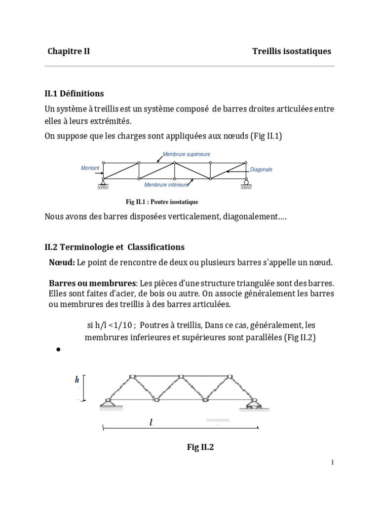 Calcul des Treillis Isostatiques | PDF | Treillis (assemblage ...