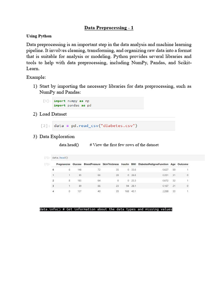 Data Preprocessing Python 1 | PDF
