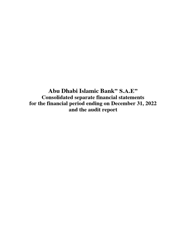 ADIB Consalidated Condensed Dec 2022 | PDF | Fair Value | Valuation ...