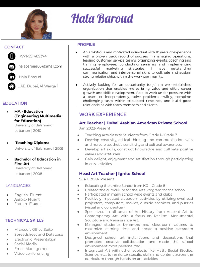 Hala Template CV | Download Free PDF | Classroom | Learning