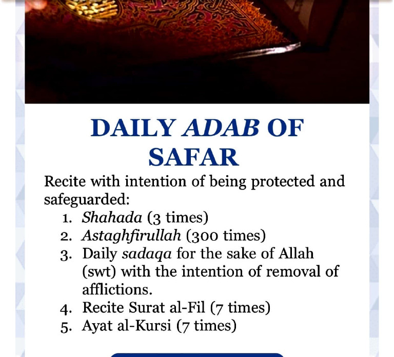 DAILY ADAB OF SAFAR - Sufilive | PDF