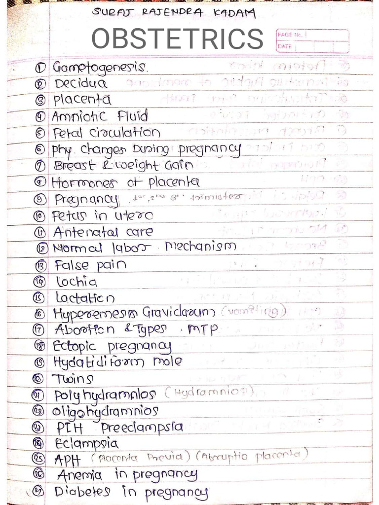 Obstetrics Notes | PDF Obstetrics Notes | PDF