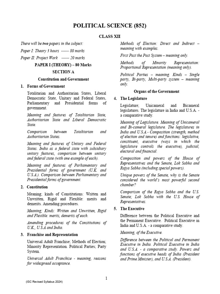 3.-ISC Pol SC | PDF | Legislature | Government