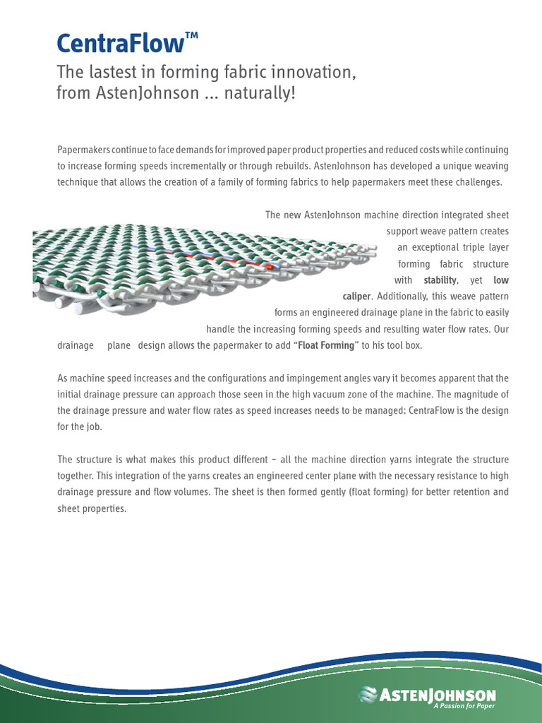 ASTEN JOHNSON - CentraFlow | PDF | Textiles | Drainage