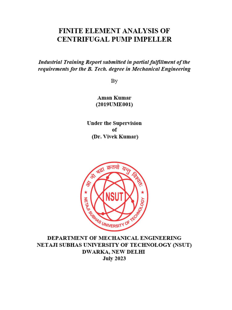 IDT Report Format & Guildlines Sem 7 | PDF | Mechanical Engineering | Engineering