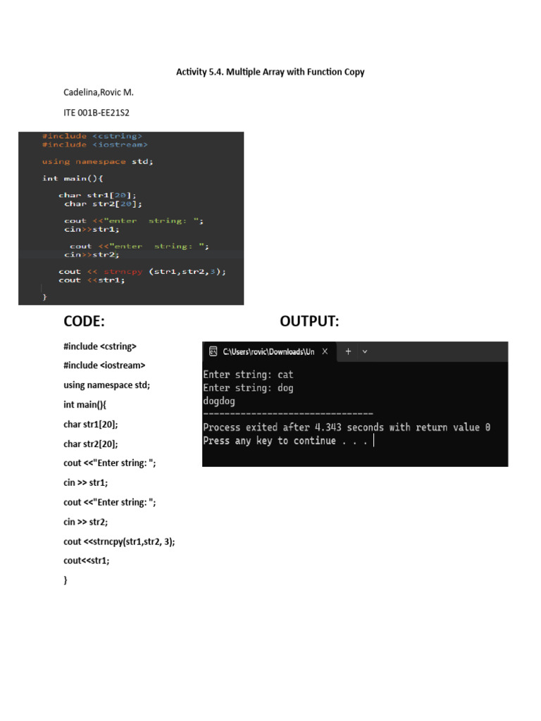 Activity 5.2. Character and String Built-In Functions | PDF | Namespace | Computer Programming