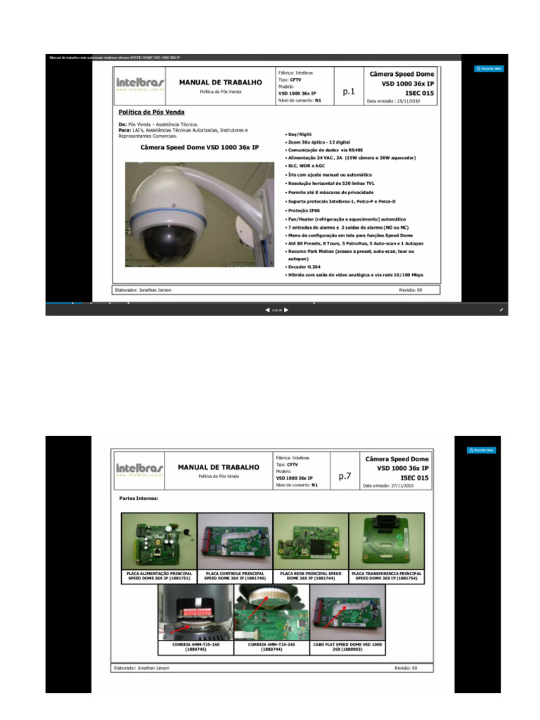 Manual Tecnico 3 Camera Ip Speed Dome | PDF