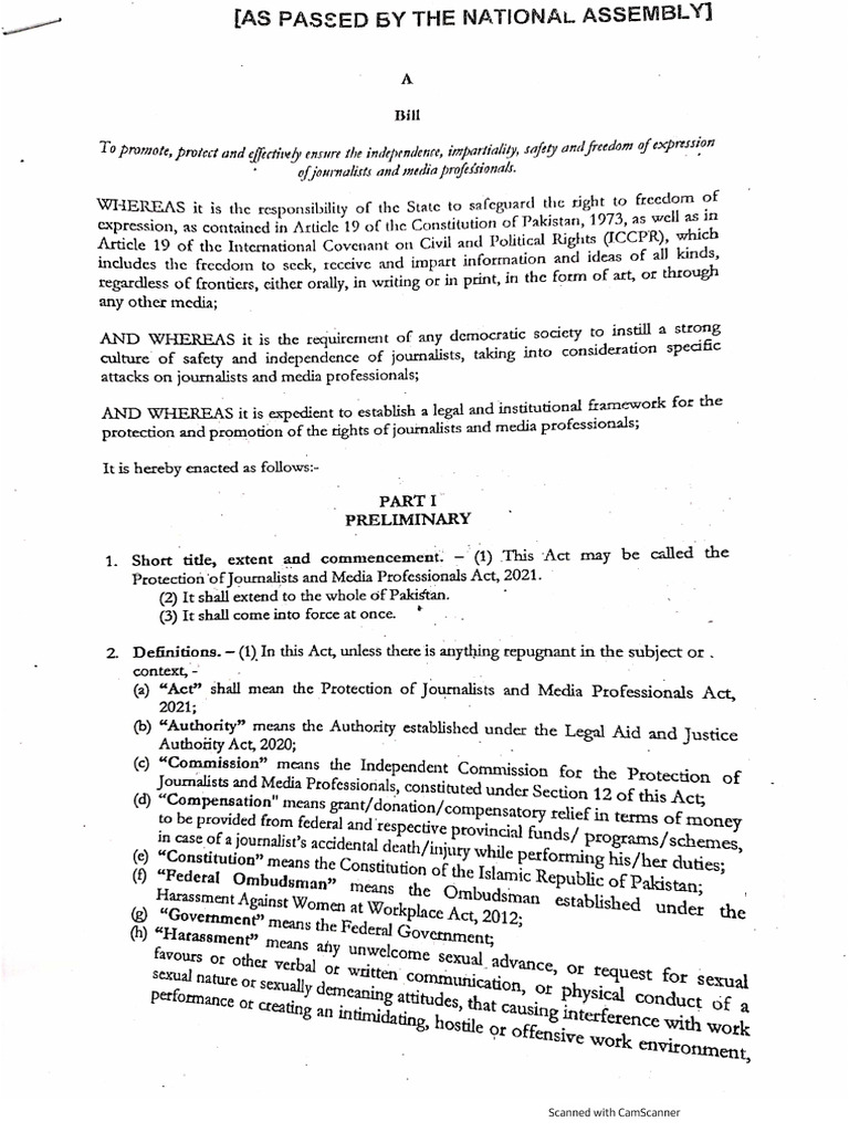 Protection and Safety of Journalists Bill | PDF