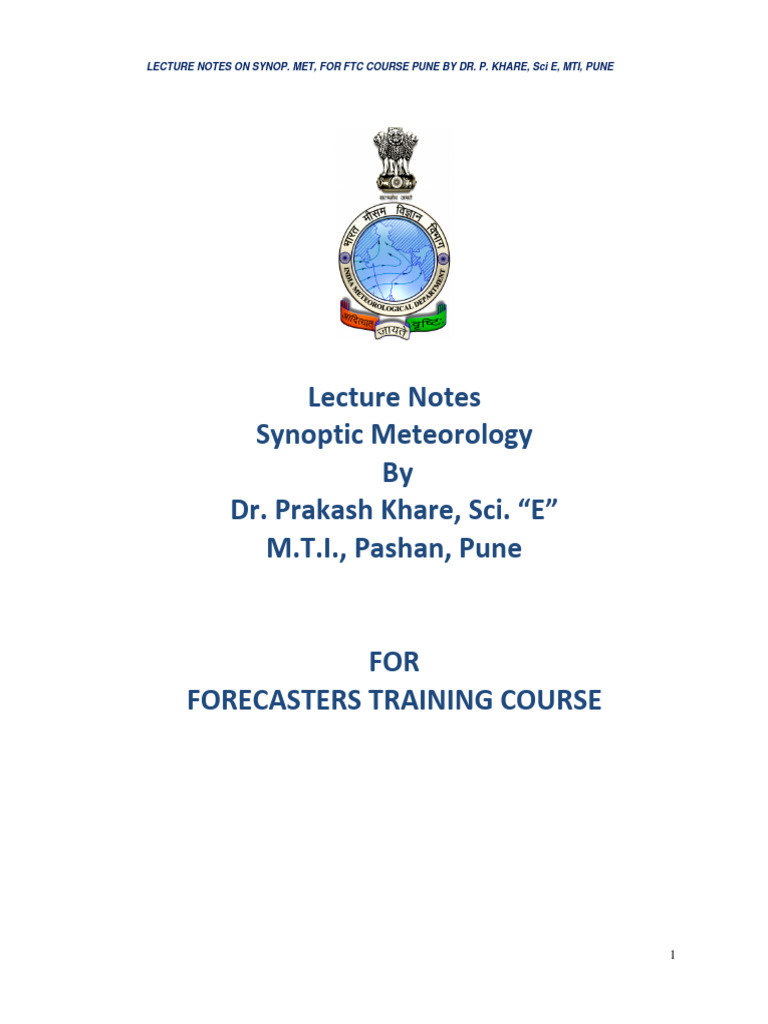 LN - 10 - 47 - Paper III Synoptic Meteorology | PDF | Jet Stream | Monsoon