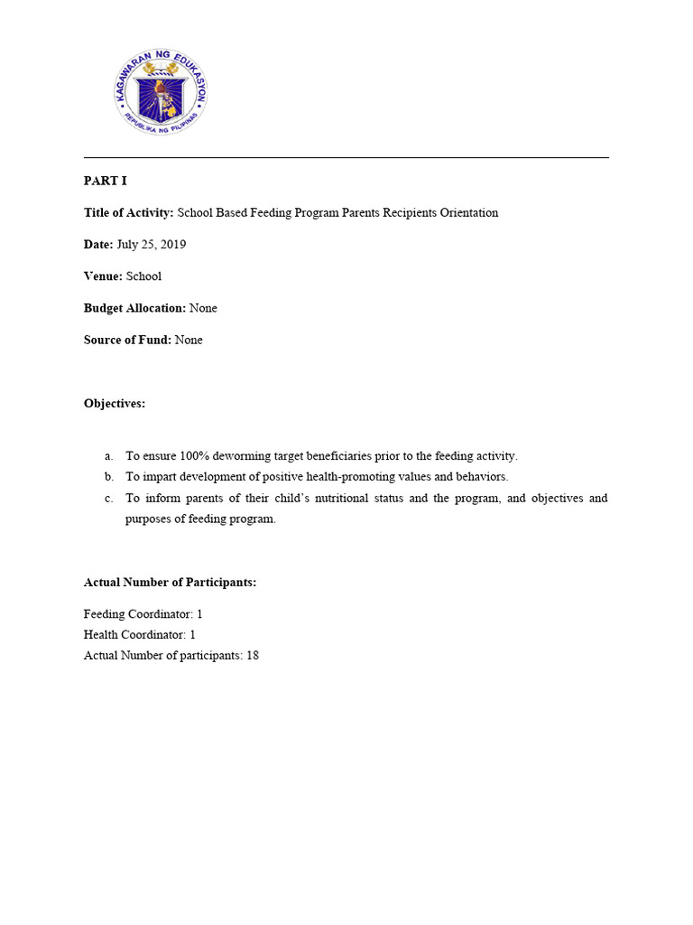 Acr - Feeding Program | PDF