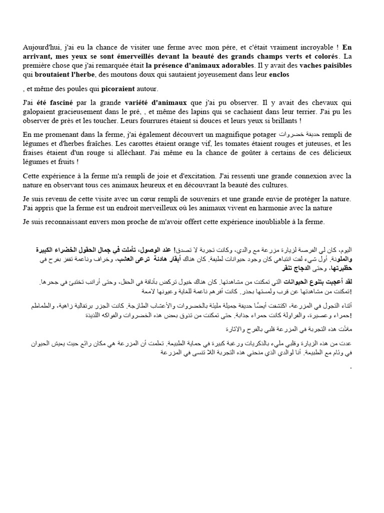 Visite A La Ferme 7eme | PDF | Agriculture | Nourritures