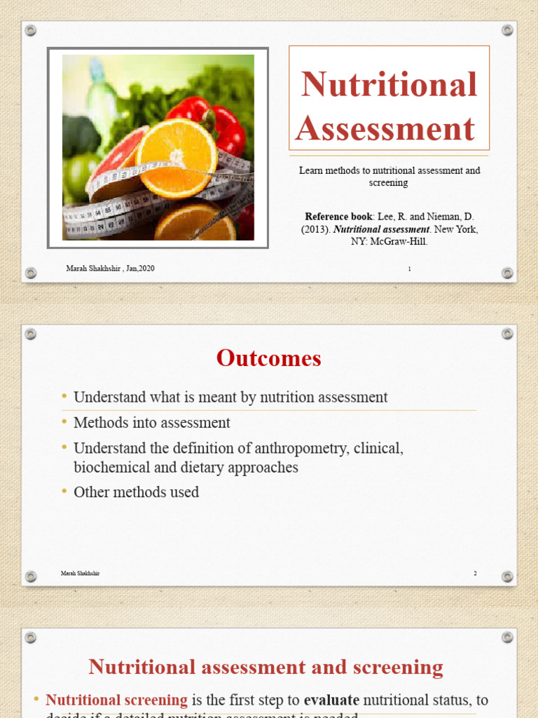 Nutrition Assessment | PDF | Adipose Tissue | Body Mass Index