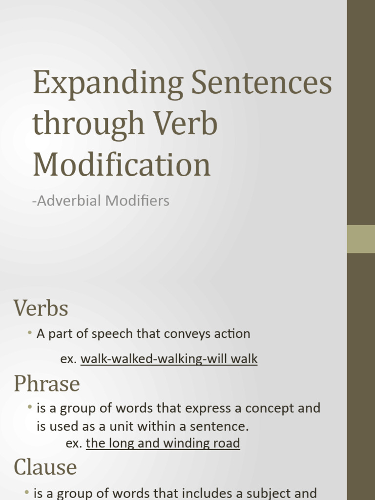 Expanding Sentences with Verbs | PDF