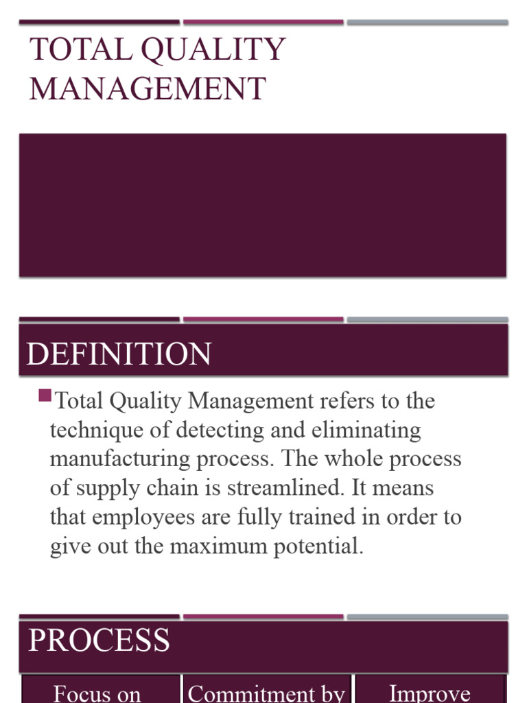 Total Quality Management 1 | PDF | Business
