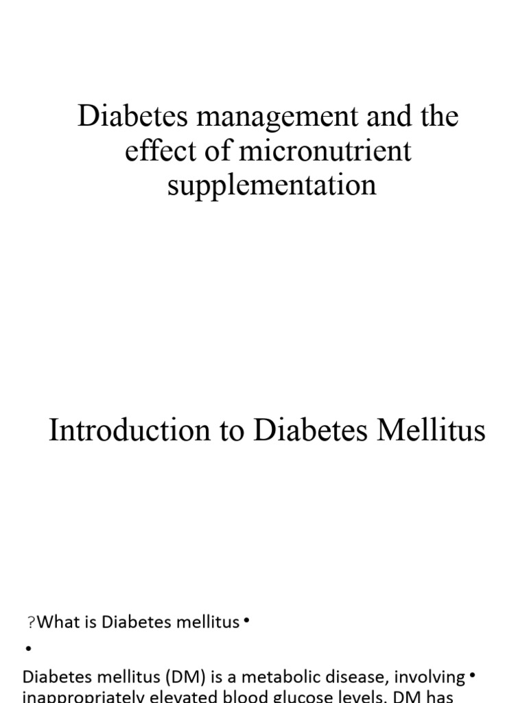 Role of Micronutrients in Management of Diabetes Mellitus | PDF ... Role of Micronutrients in Management of Diabetes Mellitus | PDF ...